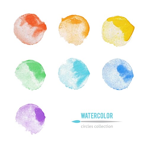 Rainbow watercolor circles Royalty Free Vector Image