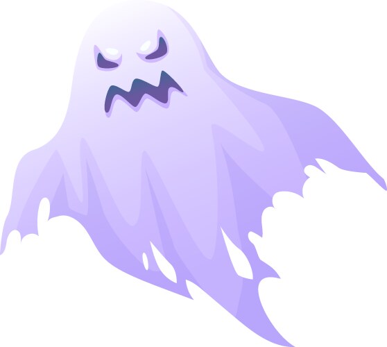 Scary spirit cartoon character evil ghost mascot Vector Image