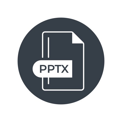 Pptx file format icon extension filled Royalty Free Vector