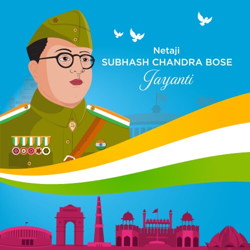 Subhash chandra bose jayanti banner design Vector Image