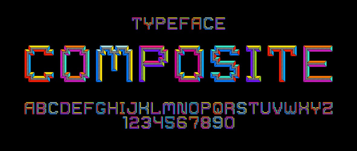 Child constructor colorful minimal square font Vector Image