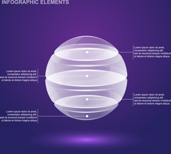 Glass sphere infographic 3 Royalty Free Vector Image