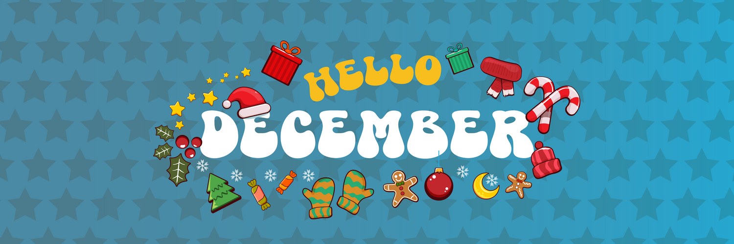 Hello december banner design template with santa – Royalty-Free Vector ...