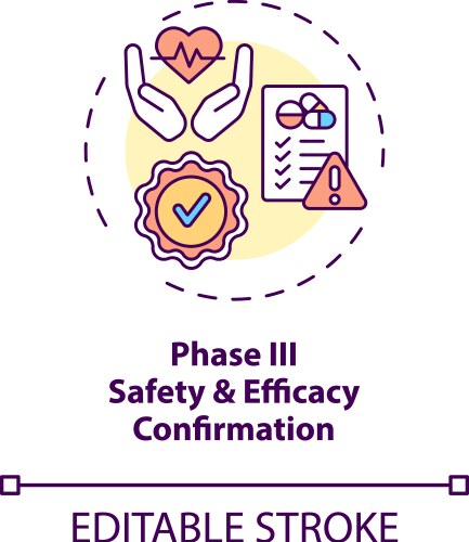 Safety and efficacy confirmation concept icon Vector Image