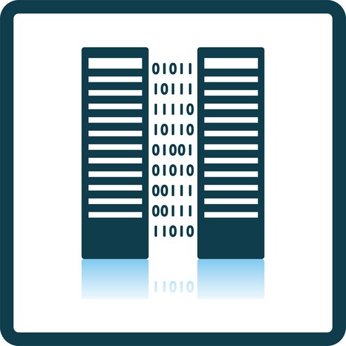 Two black server racks realistic Royalty Free Vector Image