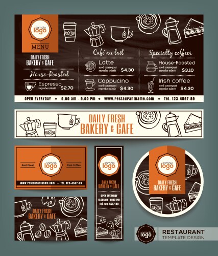 Restaurant cafe set menu graphic design template Vector Image