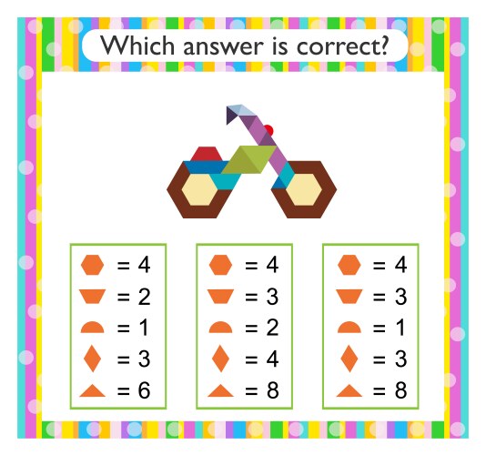 Math activity for kids developing numeracy Vector Image