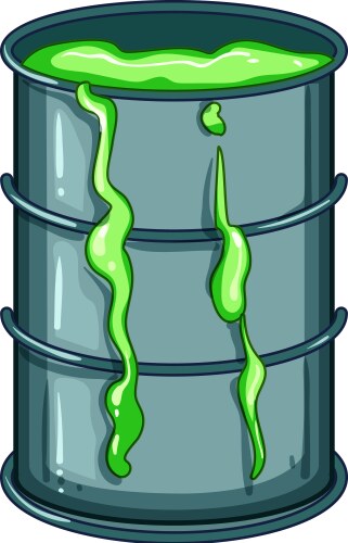 Drum hazard chemical waste cartoon Royalty Free Vector Image