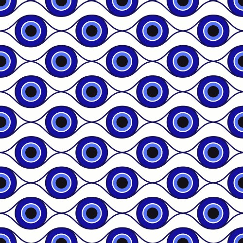 Background texture with blue evil eyes Royalty Free Vector