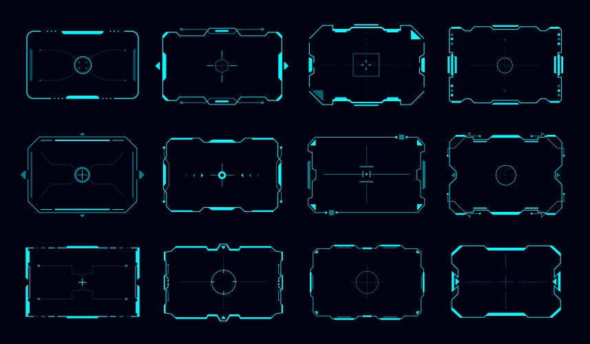 Hud frames futuristic design ui templates simple Vector Image