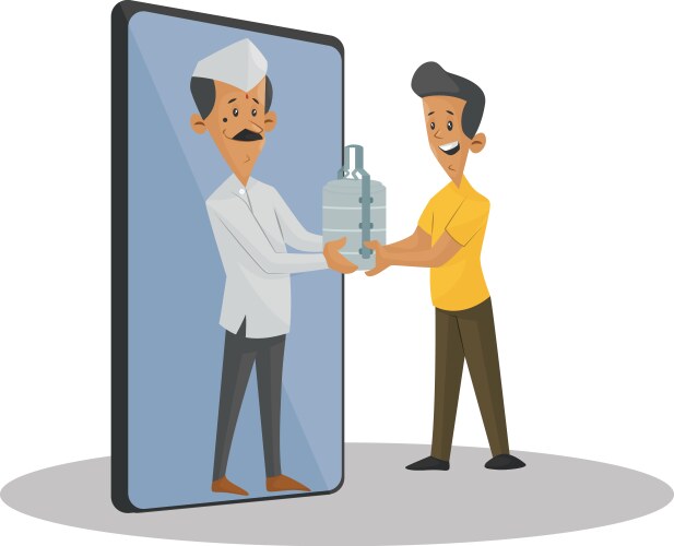 Tiffin service man Royalty Free Vector Image - VectorStock