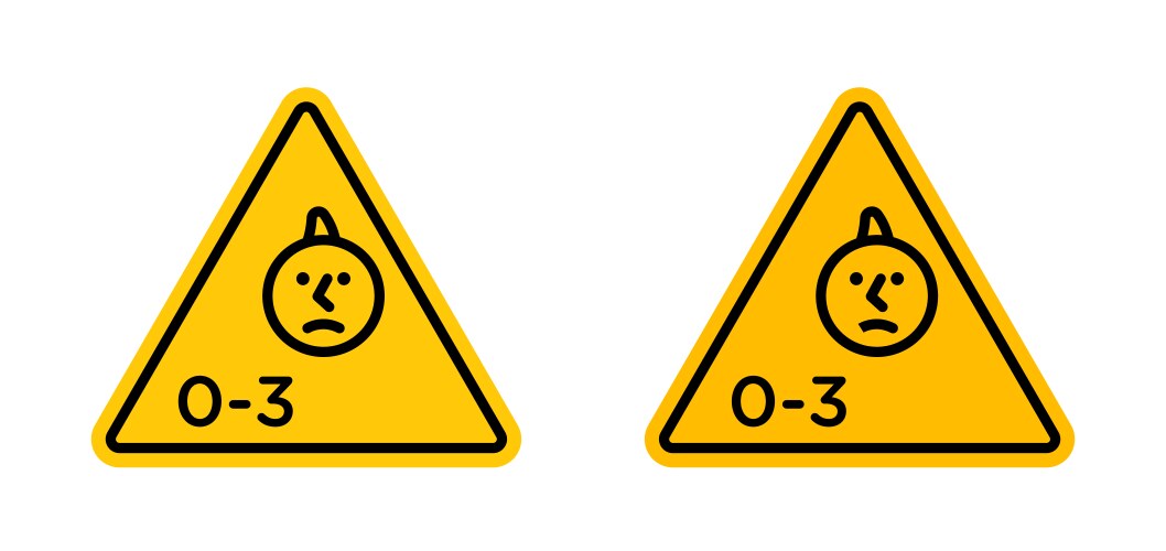 Age warning sign icon set caution for Royalty Free Vector