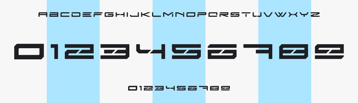 Future style font bold letters and numbers Vector Image