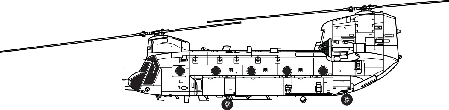Boeing ch-47 chinook Royalty Free Vector Image