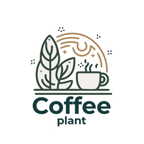 Restaurant or cafe line art modern logo design Vector Image