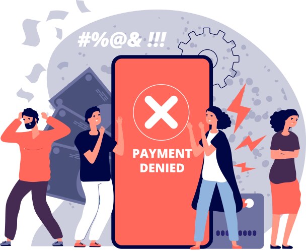 Online payment denied smartphone pay error bad Vector Image