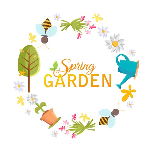 Spring gardening infographics Royalty Free Vector Image