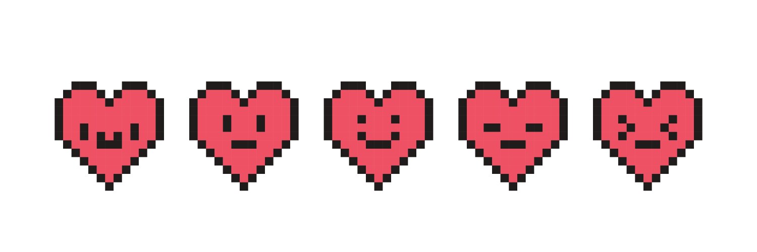 Pixel heart with text miss you in retro style Vector Image