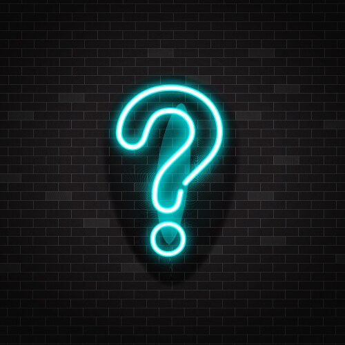 Neon question mark with glitch effect abstract Vector Image