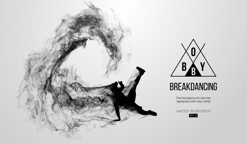 Silhouette of a breakdancer man breaker breaking Vector Image