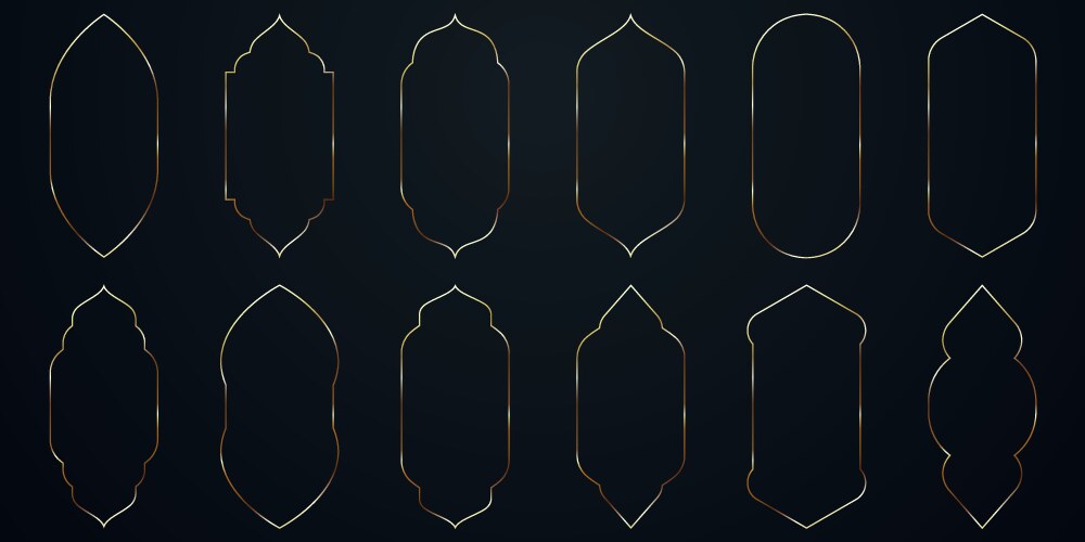 Gold traditional islamic window shape muslim Vector Image