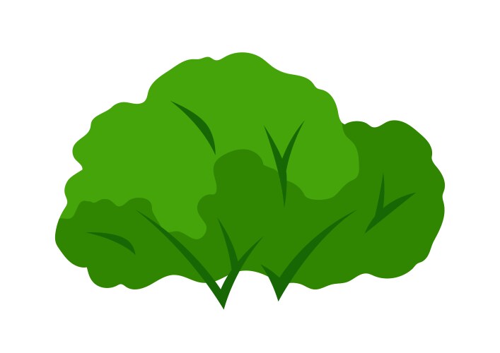 Cartoon green big bushes on lawn with clouds Vector Image