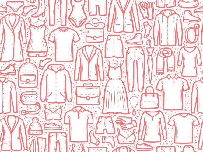 Fashion clothes banner seamless background Vector Image