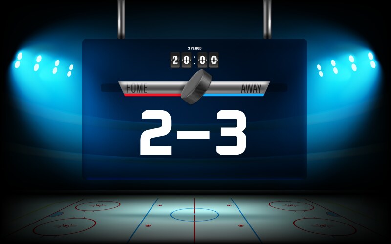 Ice hockey game scoreboard template Royalty Free Vector