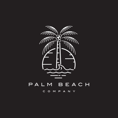 Palm leaf logo design Royalty Free Vector Image