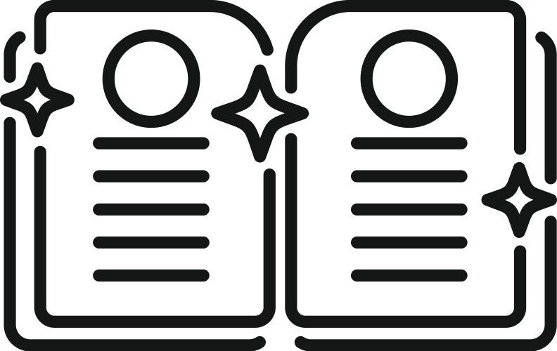 Storyteller open book icon outline style Vector Image