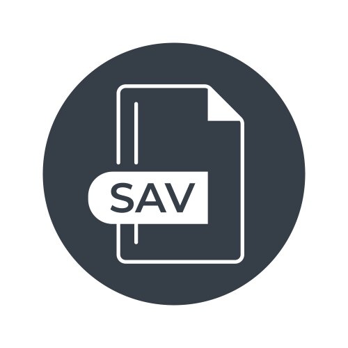 Sav file format icon extension filled Royalty Free Vector