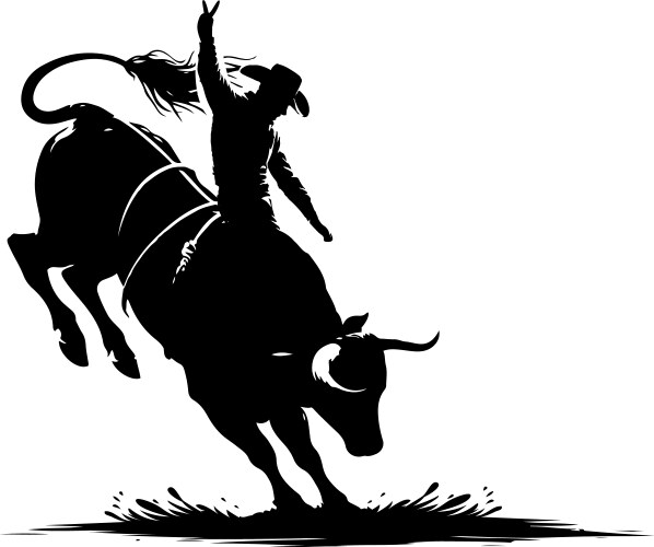 Bull riding rodeo logo Royalty Free Vector Image