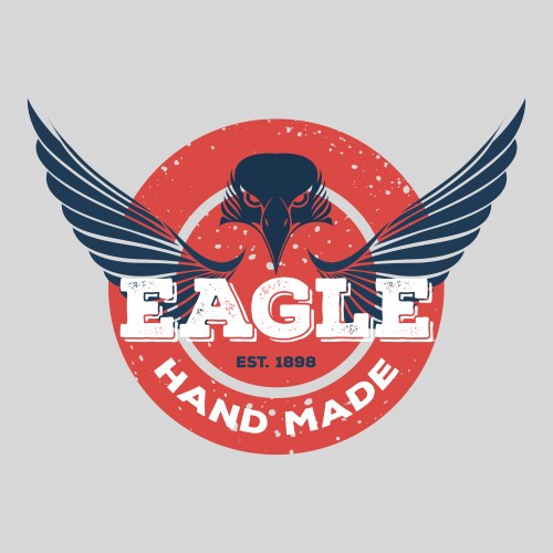 Round icon with bald eagle Royalty Free Vector Image