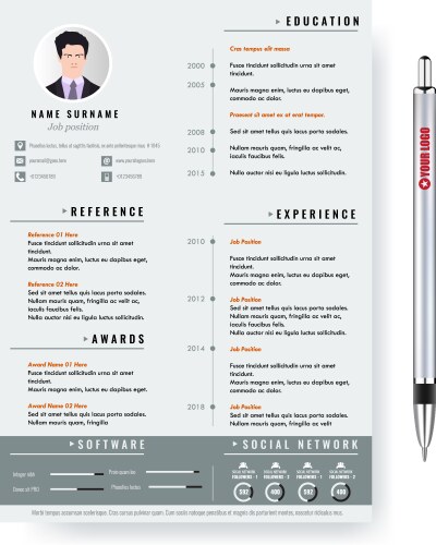 Modern Resume Template Royalty Free Vector Image