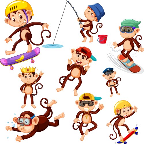 Monkey thematic frame 1 Royalty Free Vector Image