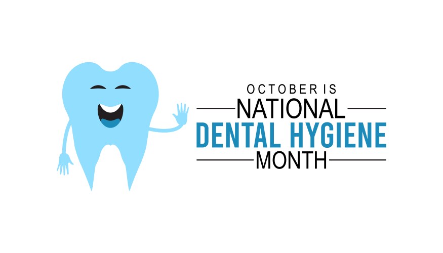 National dental hygiene month Royalty Free Vector Image