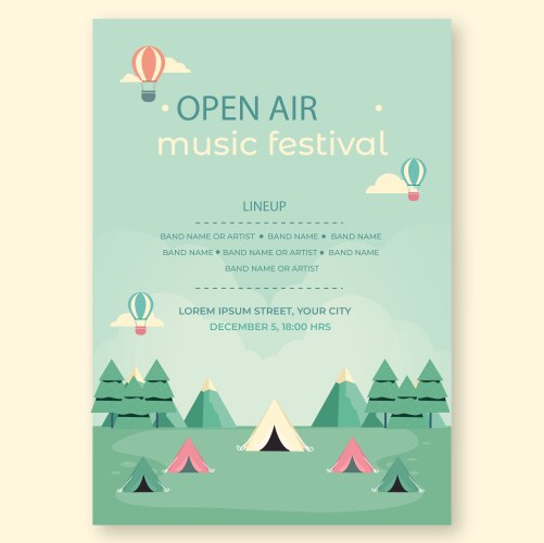 Open air party poster template Royalty Free Vector Image