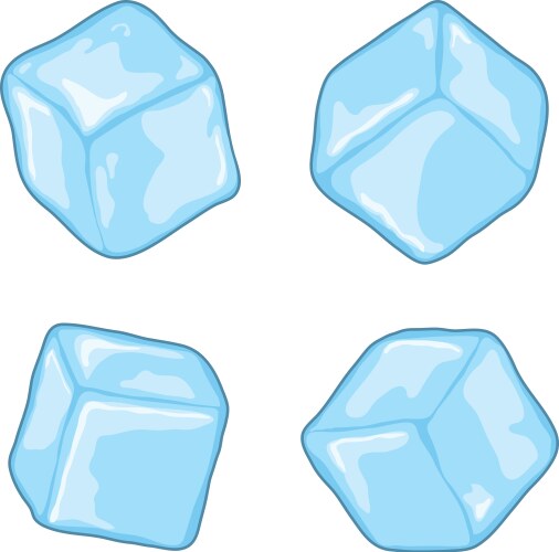 Single ice cube isolated on a white background Vector Image