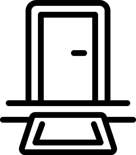 Entry floor mat icon outline front Royalty Free Vector Image