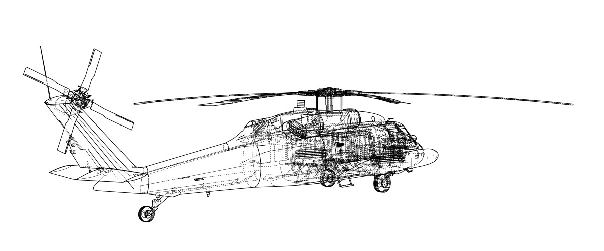 Kaman K-Max Heavy Lift Helicopter Royalty Free Vector Image