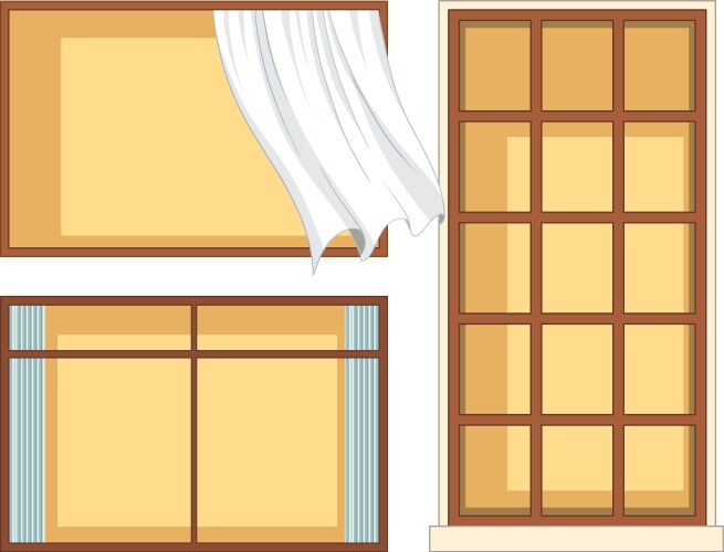Traditional wooden window isolated Royalty Free Vector Image