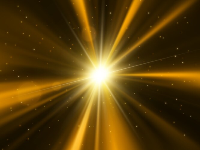 Light effect star burst with sparkles gold Vector Image