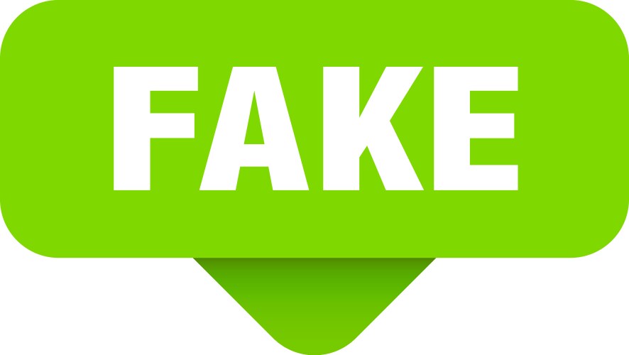 Fake sticker sign on transparent background Vector Image