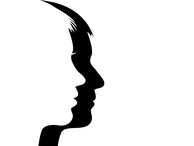 Side face profile silhouette initial s graphic Vector Image