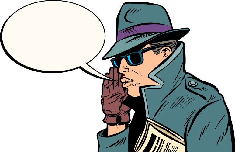 Detective spy shadow Royalty Free Vector Image