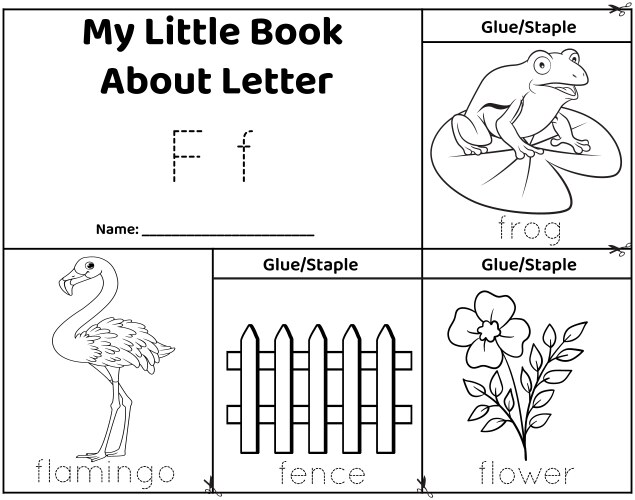 My little book about letter aa Royalty Free Vector Image