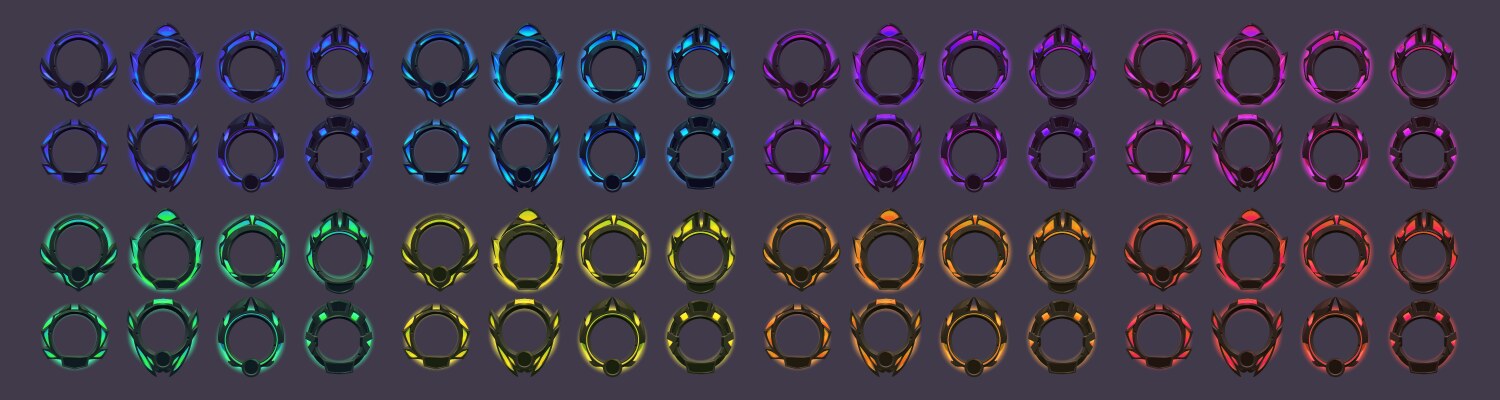 Avatar frames for digital game ui interface Vector Image