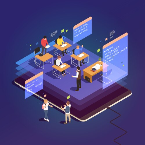 Distance education design concept Royalty Free Vector Image