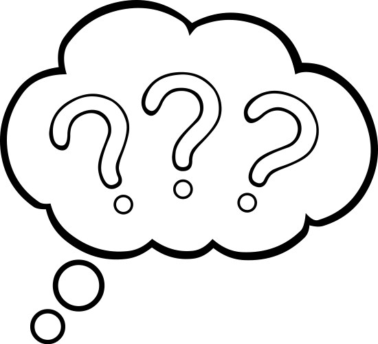 Clown cloud thought question marks Royalty Free Vector Image