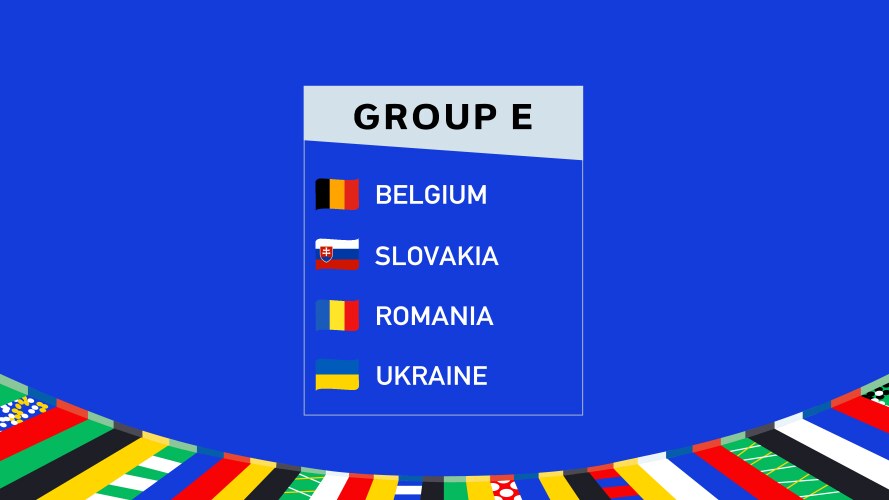 European nations 2024 group f flags abstract Vector Image